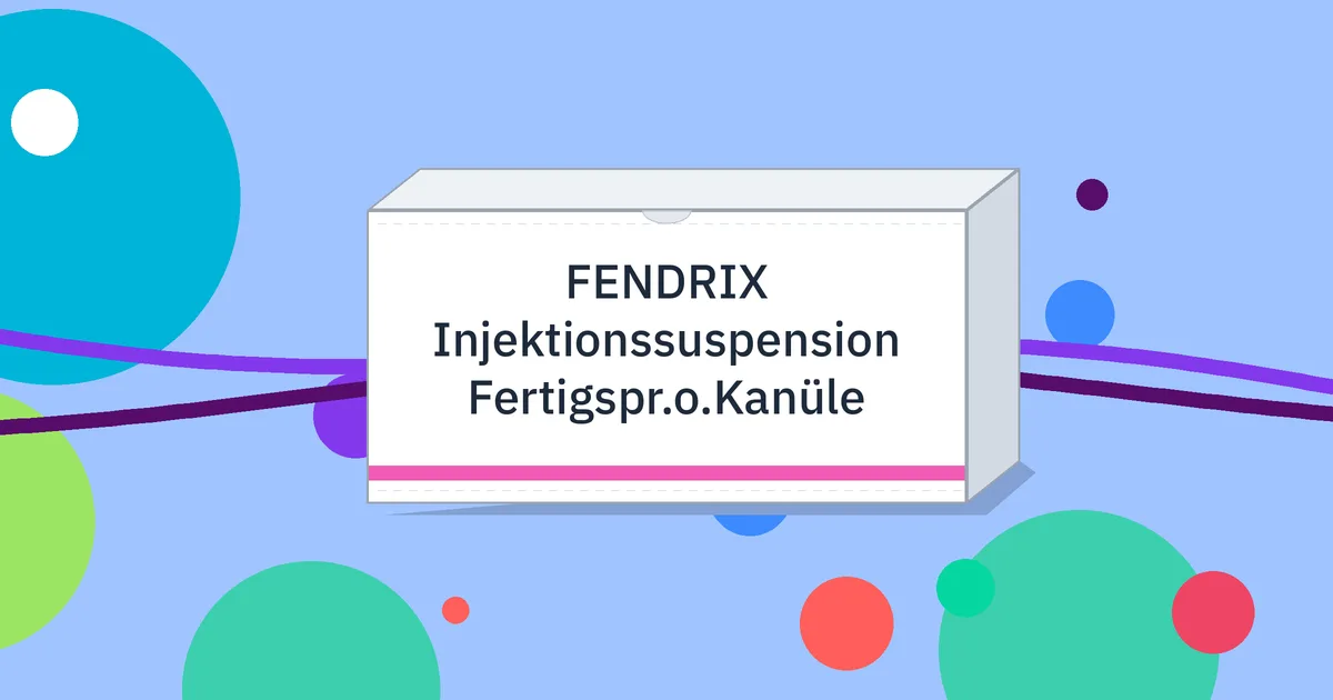 Symbolbild: Packung mit der Aufschrift FENDRIX Injektionssuspension Fertigspr.o.Kanüle (PZN 19800631) – Verfügbarkeit und Bezug in Apotheken in Frankfurt am Main