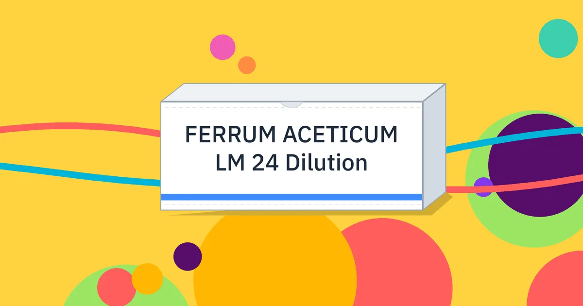 Symbolbild: Packung mit der Aufschrift FERRUM ACETICUM LM 24 Dilution (PZN 13488463) – Verfügbarkeit und Bezug in Apotheken in Frankfurt am Main