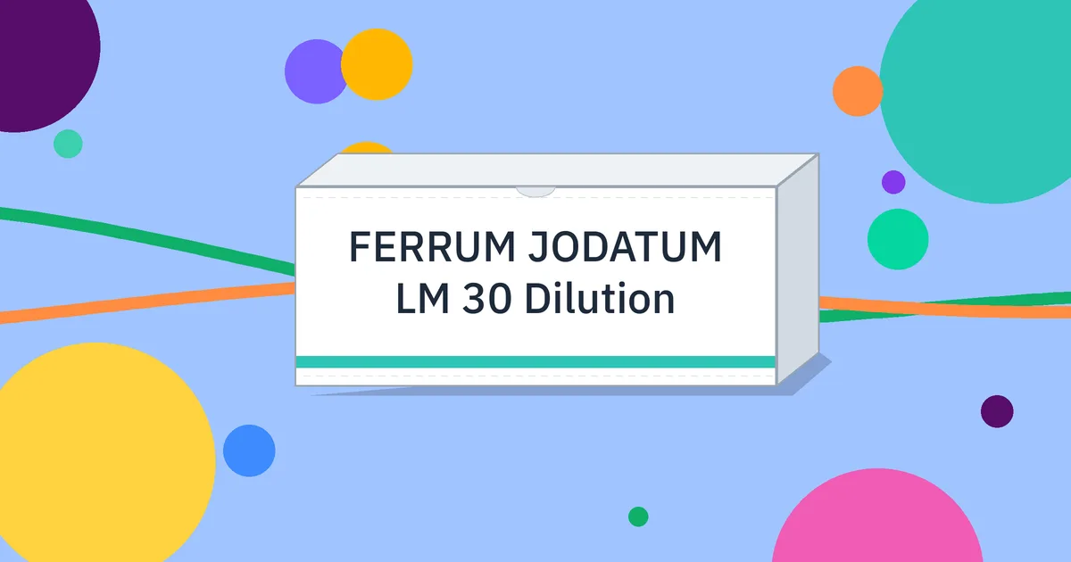 Symbolbild: Packung mit der Aufschrift FERRUM JODATUM LM 30 Dilution (PZN 12849137) – Verfügbarkeit und Bezug in Apotheken in Frankfurt am Main