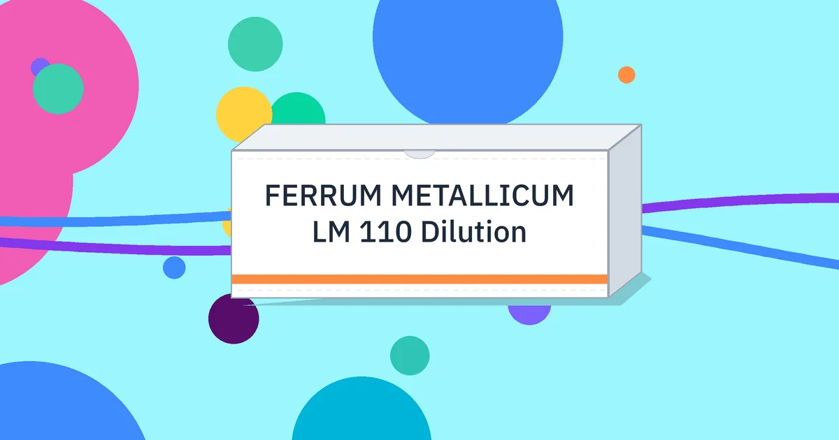 Symbolbild: Packung mit der Aufschrift FERRUM METALLICUM LM 110 Dilution (PZN 12850577) – Verfügbarkeit und Bezug in Apotheken in Frankfurt am Main