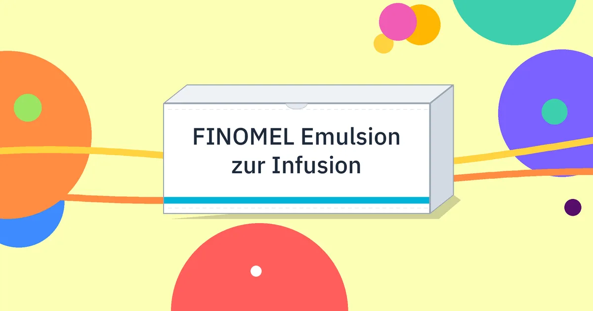 Symbolbild: Packung mit der Aufschrift FINOMEL Emulsion zur Infusion (PZN 15308933) – Verfügbarkeit und Bezug in Apotheken in Frankfurt am Main
