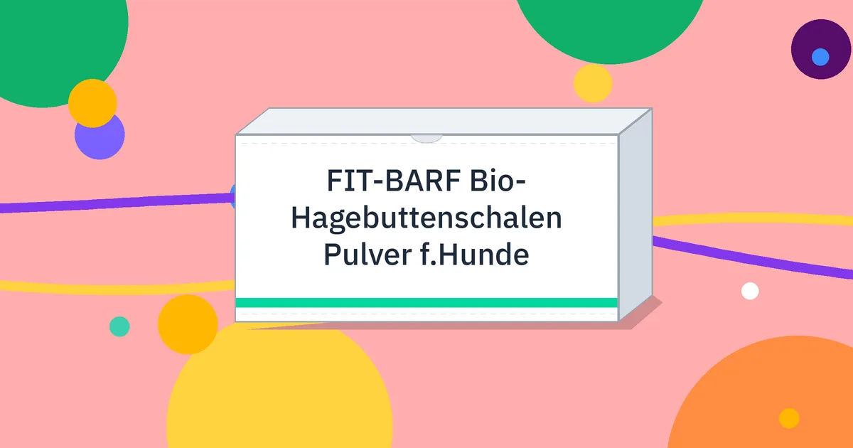 Symbolbild: Packung mit der Aufschrift FIT-BARF Bio-Hagebuttenschalen Pulver f.Hunde (PZN 01303062) – Verfügbarkeit und Bezug in Apotheken in Frankfurt am Main