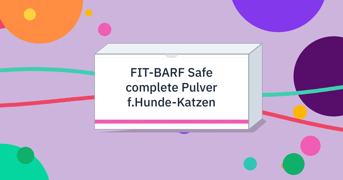 Symbolbild: Packung mit der Aufschrift FIT-BARF Safe complete Pulver f.Hunde-Katzen (PZN 13721304) – Verfügbarkeit und Bezug in Apotheken in Frankfurt am Main