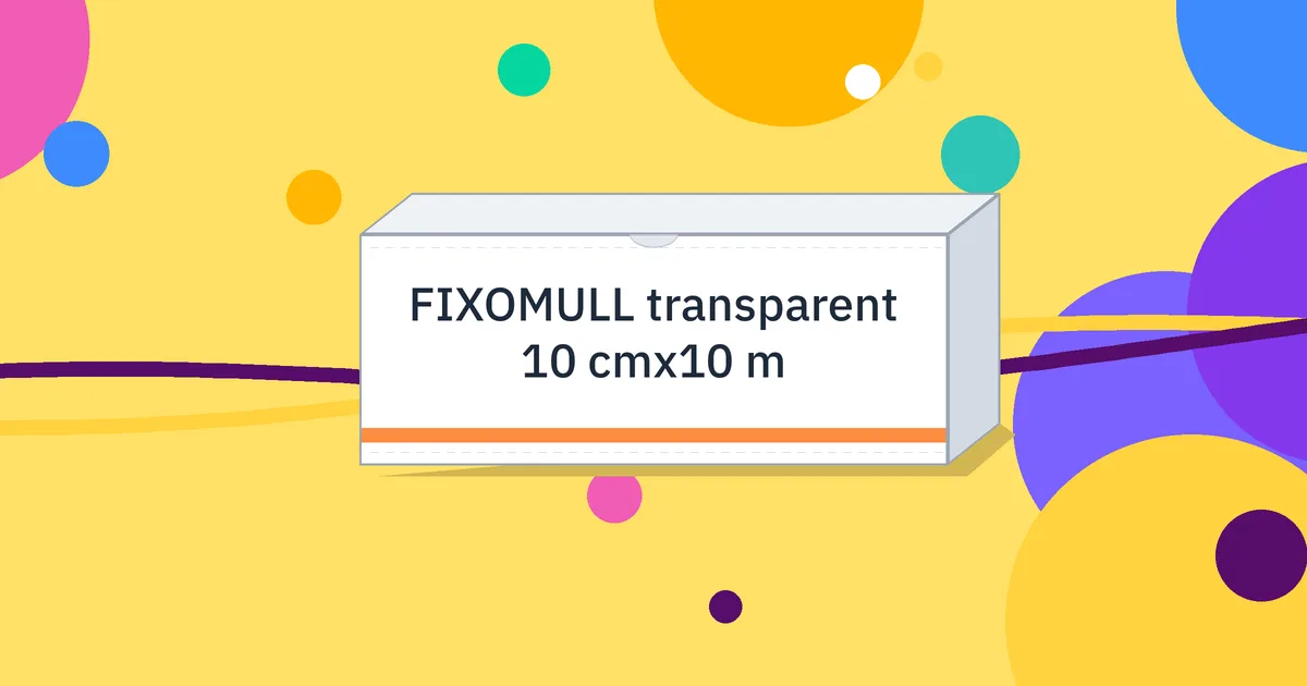 Symbolbild: Packung mit der Aufschrift FIXOMULL transparent 10 cmx10 m (PZN 18297791) – Verfügbarkeit und Bezug in Apotheken in Frankfurt am Main