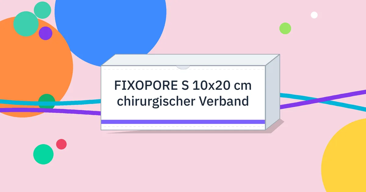 Symbolbild: Packung mit der Aufschrift FIXOPORE S 10x20 cm chirurgischer Verband (PZN 20523941) – Verfügbarkeit und Bezug in Apotheken in Frankfurt am Main