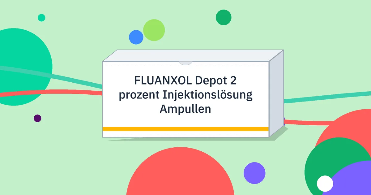 Symbolbild: Packung mit der Aufschrift FLUANXOL Depot 2 prozent Injektionslösung Ampullen (PZN 11017340) – Verfügbarkeit und Bezug in Apotheken in Frankfurt am Main