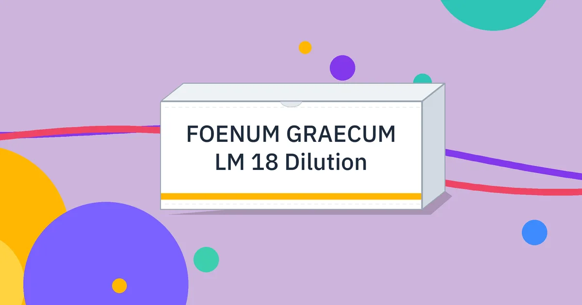Symbolbild: Packung mit der Aufschrift FOENUM GRAECUM LM 18 Dilution (PZN 13490253) – Verfügbarkeit und Bezug in Apotheken in Frankfurt am Main