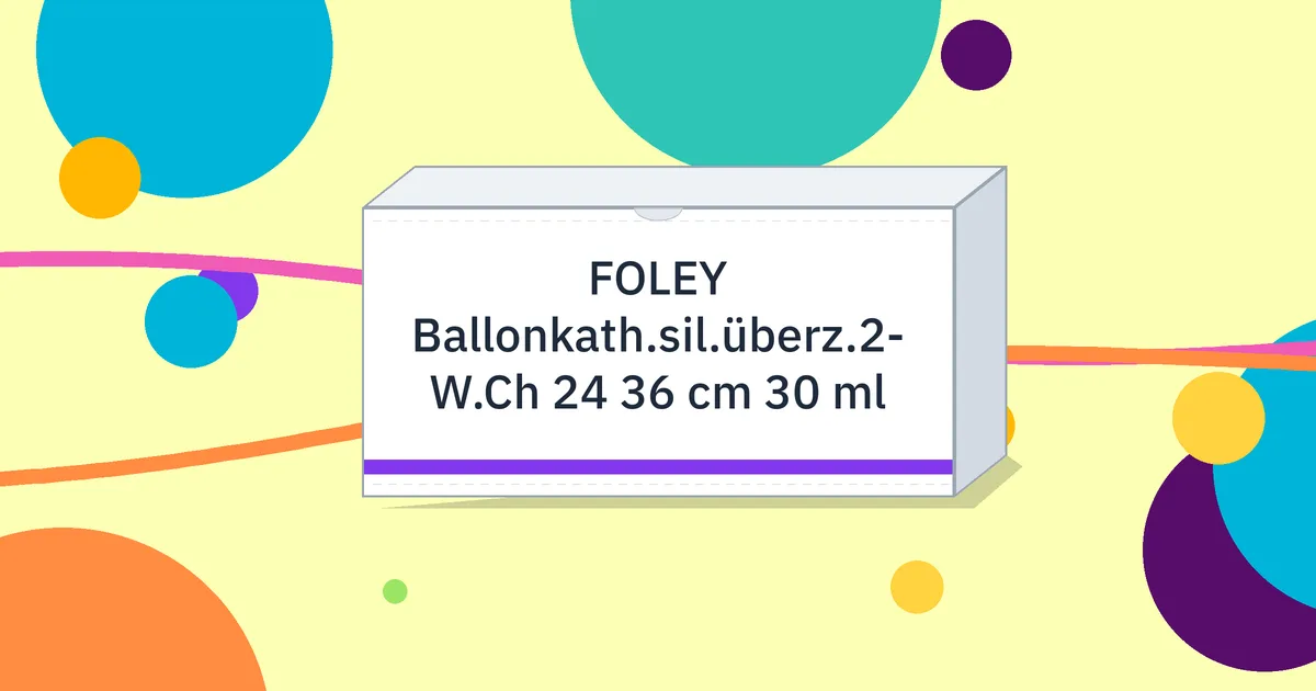 Symbolbild: Packung mit der Aufschrift FOLEY Ballonkath.sil.überz.2-W.Ch 24 36 cm 30 ml (PZN 10101883) – Verfügbarkeit und Bezug in Apotheken in Frankfurt am Main