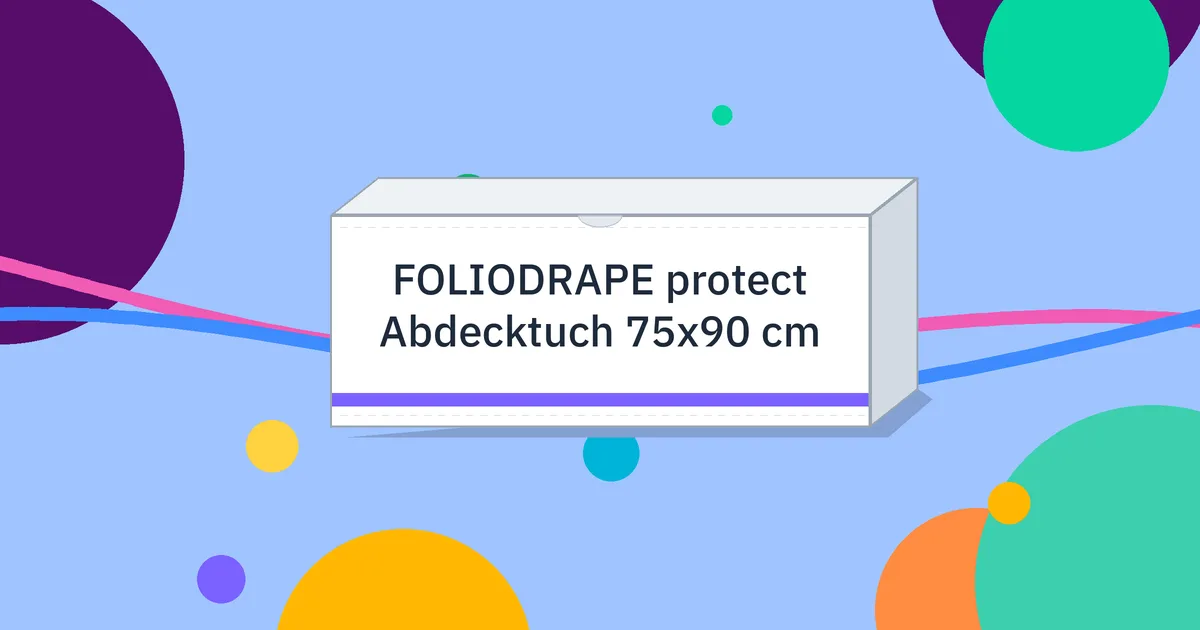 Symbolbild: Packung mit der Aufschrift FOLIODRAPE protect Abdecktuch 75x90 cm (PZN 00798185) – Verfügbarkeit und Bezug in Apotheken in Frankfurt am Main