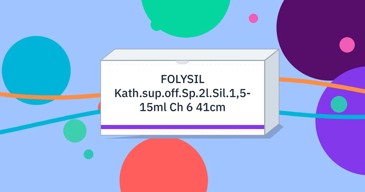 Symbolbild: Packung mit der Aufschrift FOLYSIL Kath.sup.off.Sp.2l.Sil.1,5-15ml Ch 6 41cm (PZN 00152075) – Verfügbarkeit und Bezug in Apotheken in Frankfurt am Main