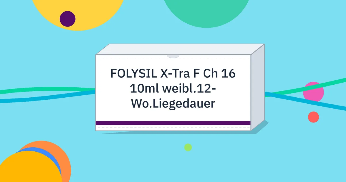 Symbolbild: Packung mit der Aufschrift FOLYSIL X-Tra F Ch 16 10ml weibl.12-Wo.Liegedauer (PZN 17508300) – Verfügbarkeit und Bezug in Apotheken in Frankfurt am Main