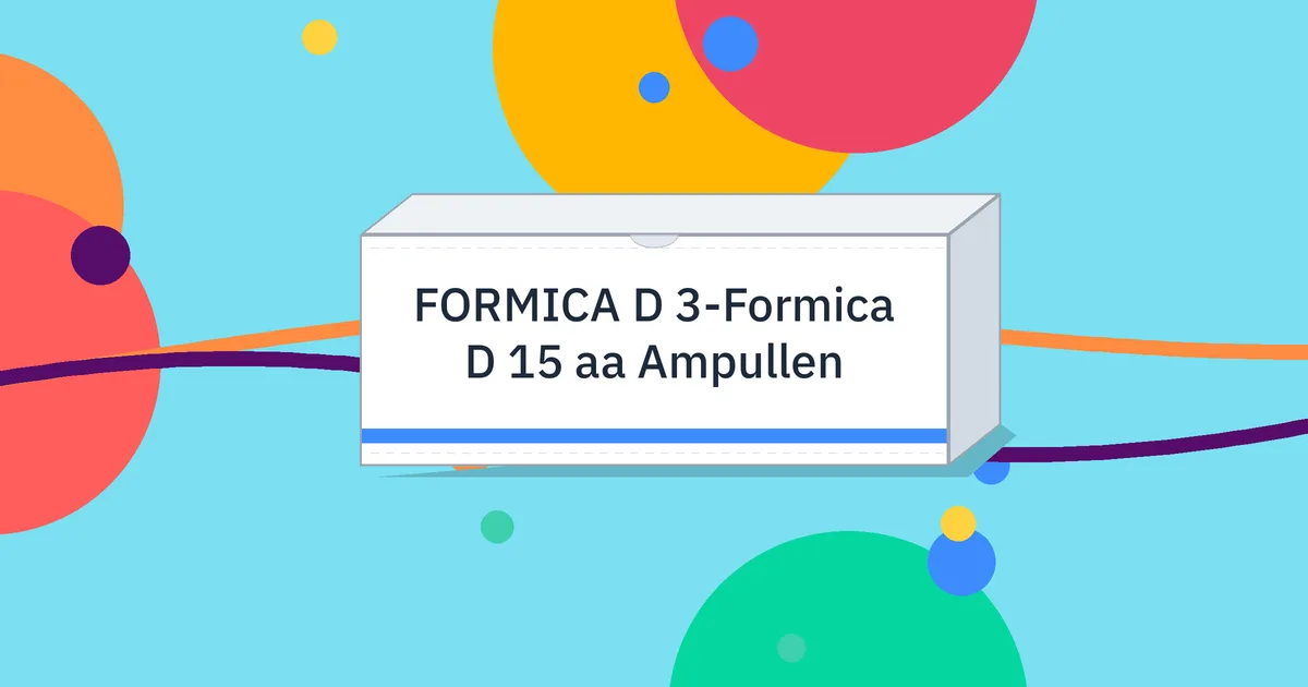 Symbolbild: Packung mit der Aufschrift FORMICA D 3-Formica D 15 aa Ampullen (PZN 01622637) – Verfügbarkeit und Bezug in Apotheken in Frankfurt am Main