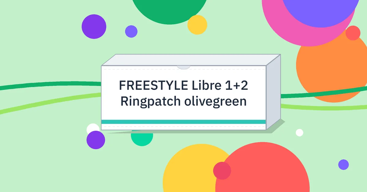 Symbolbild: Packung mit der Aufschrift FREESTYLE Libre 1+2 Ringpatch olivegreen (PZN 19868480) – Verfügbarkeit und Bezug in Apotheken in Frankfurt am Main