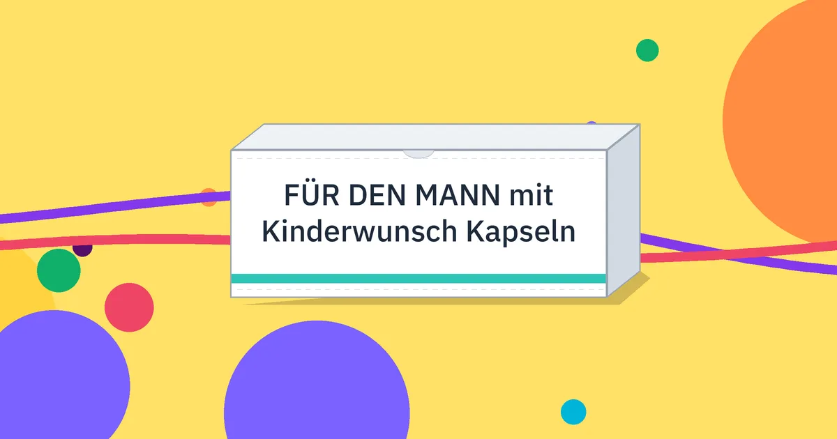 Symbolbild: Packung mit der Aufschrift FÜR DEN MANN mit Kinderwunsch Kapseln (PZN 10953847) – Verfügbarkeit und Bezug in Apotheken in Frankfurt am Main