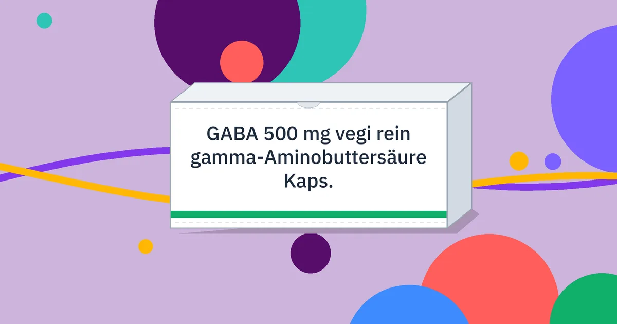 Symbolbild: Packung mit der Aufschrift GABA 500 mg vegi rein gamma-Aminobuttersäure Kaps. (PZN 16228981) – Verfügbarkeit und Bezug in Apotheken in Frankfurt am Main