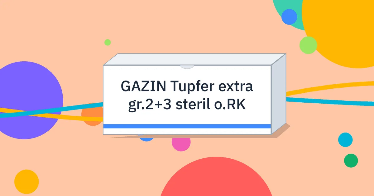 Symbolbild: Packung mit der Aufschrift GAZIN Tupfer extra gr.2+3 steril o.RK (PZN 15997861) – Verfügbarkeit und Bezug in Apotheken in Frankfurt am Main