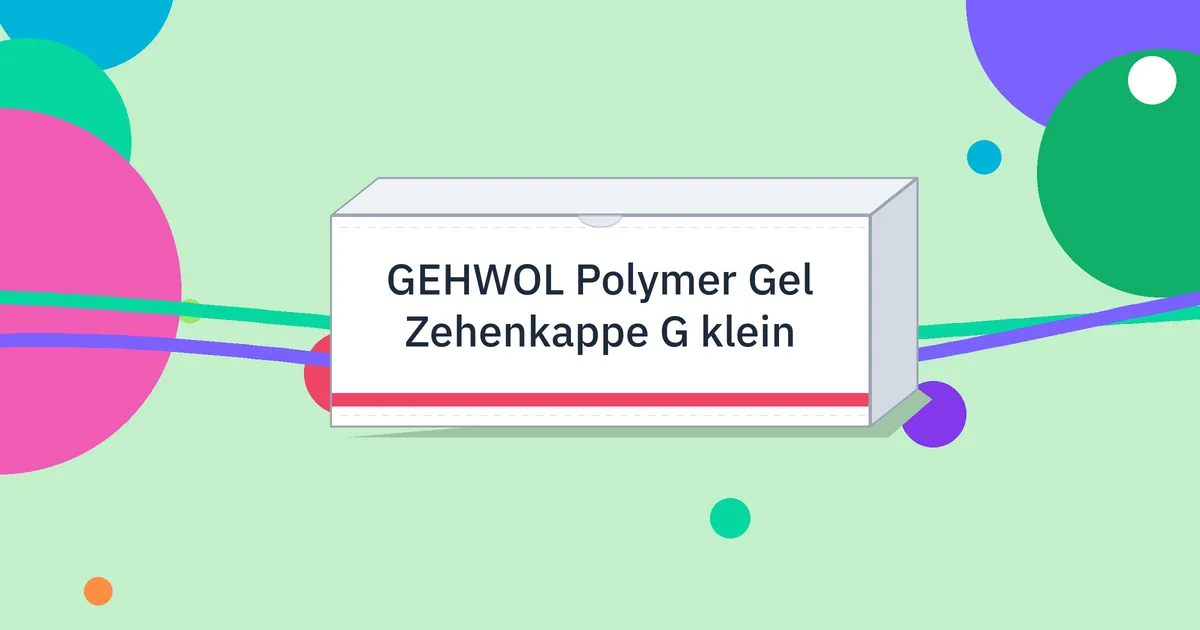 Symbolbild: Packung mit der Aufschrift GEHWOL Polymer Gel Zehenkappe G klein (PZN 03048792) – Verfügbarkeit und Bezug in Apotheken in Frankfurt am Main