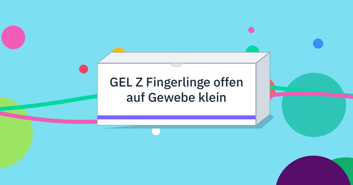 Symbolbild: Packung mit der Aufschrift GEL Z Fingerlinge offen auf Gewebe klein (PZN 11078790) – Verfügbarkeit und Bezug in Apotheken in Frankfurt am Main