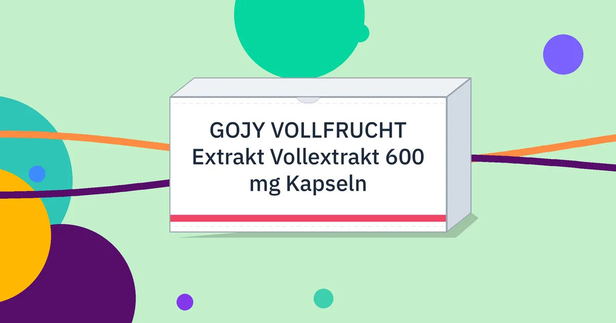 Symbolbild: Packung mit der Aufschrift GOJY VOLLFRUCHT Extrakt Vollextrakt 600 mg Kapseln (PZN 11008772) – Verfügbarkeit und Bezug in Apotheken in Frankfurt am Main