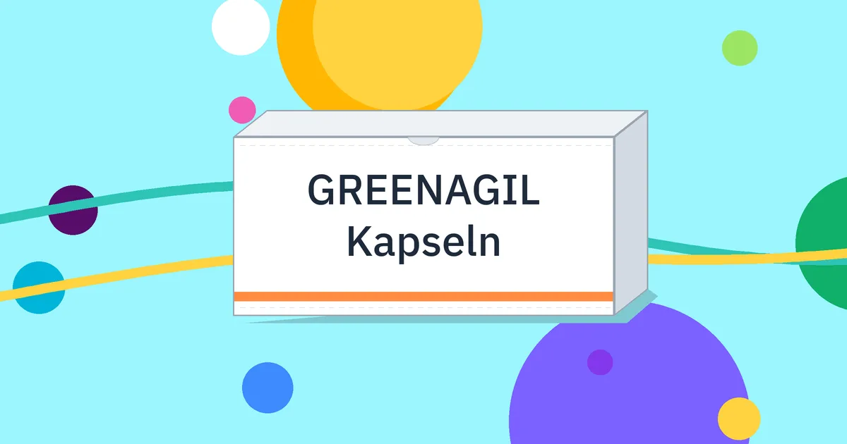 Symbolbild: Packung mit der Aufschrift GREENAGIL Kapseln (PZN 18854702) – Verfügbarkeit und Bezug in Apotheken in Frankfurt am Main