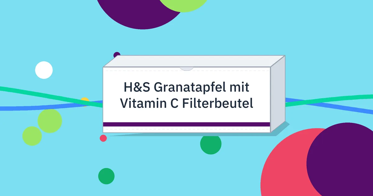Symbolbild: Packung mit der Aufschrift H&S Granatapfel mit Vitamin C Filterbeutel (PZN 16942017) – Verfügbarkeit und Bezug in Apotheken in Frankfurt am Main