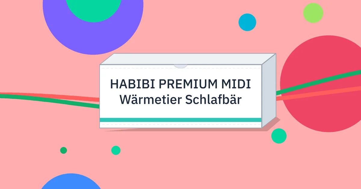 Symbolbild: Packung mit der Aufschrift HABIBI PREMIUM MIDI Wärmetier Schlafbär (PZN 20044672) – Verfügbarkeit und Bezug in Apotheken in Frankfurt am Main
