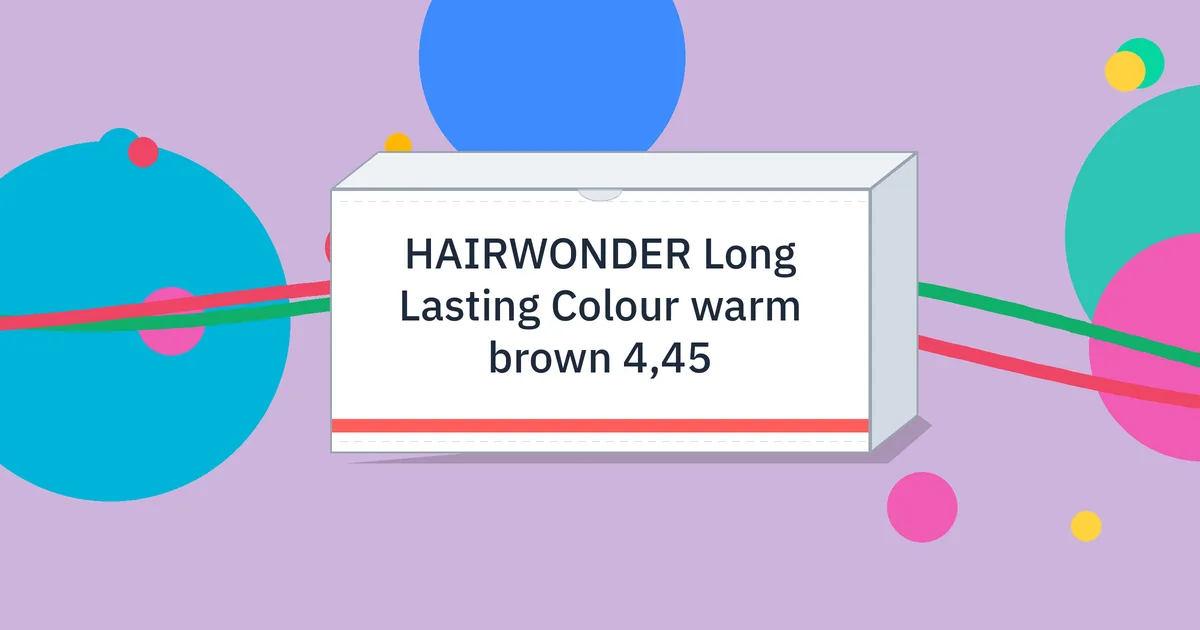 Symbolbild: Packung mit der Aufschrift HAIRWONDER Long Lasting Colour warm brown 4,45 (PZN 20630602) – Verfügbarkeit und Bezug in Apotheken in Frankfurt am Main