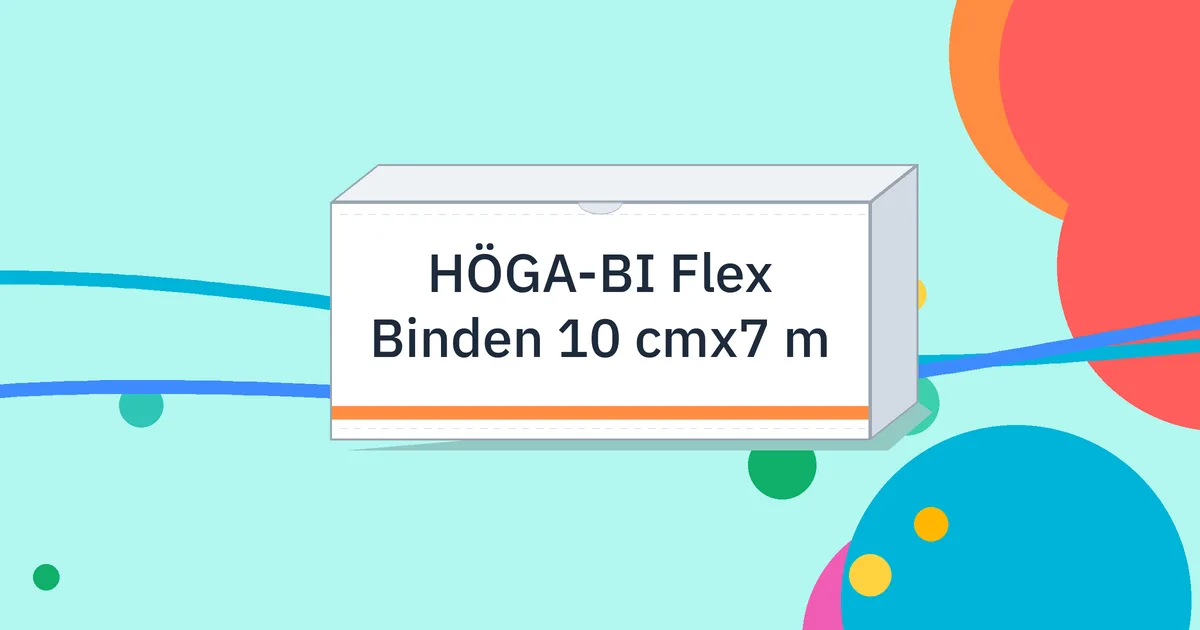 Symbolbild: Packung mit der Aufschrift HÖGA-BI Flex Binden 10 cmx7 m (PZN 05565497) – Verfügbarkeit und Bezug in Apotheken in Frankfurt am Main