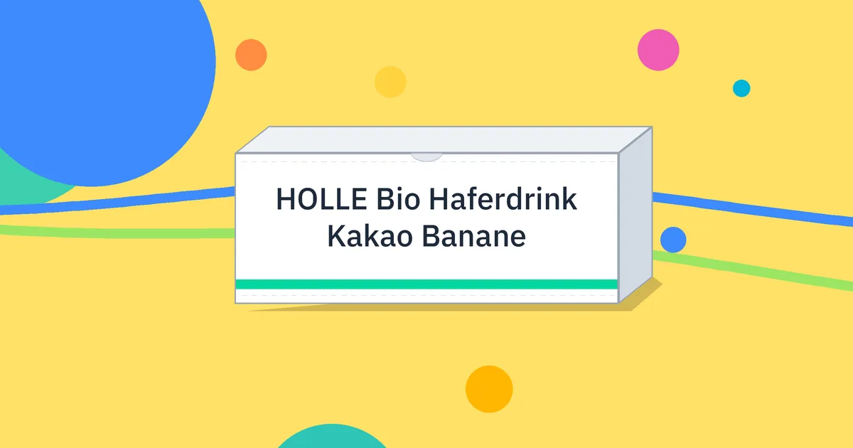 Symbolbild: Packung mit der Aufschrift HOLLE Bio Haferdrink Kakao Banane (PZN 18823222) – Verfügbarkeit und Bezug in Apotheken in Frankfurt am Main