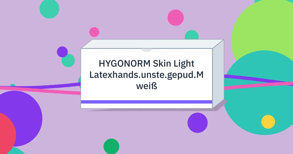Symbolbild: Packung mit der Aufschrift HYGONORM Skin Light Latexhands.unste.gepud.M weiß (PZN 20772348) – Verfügbarkeit und Bezug in Apotheken in Frankfurt am Main