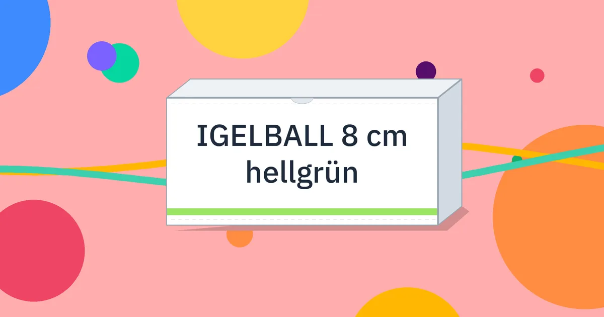 Symbolbild: Packung mit der Aufschrift IGELBALL 8 cm hellgrün (PZN 17870248) – Verfügbarkeit und Bezug in Apotheken in Frankfurt am Main