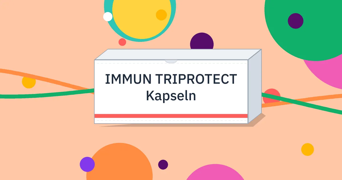 Symbolbild: Packung mit der Aufschrift IMMUN TRIPROTECT Kapseln (PZN 05026553) – Verfügbarkeit und Bezug in Apotheken in Frankfurt am Main