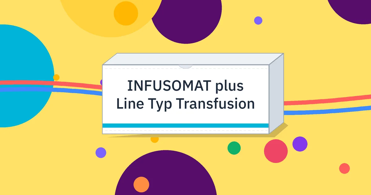 Symbolbild: Packung mit der Aufschrift INFUSOMAT plus Line Typ Transfusion (PZN 14332964) – Verfügbarkeit und Bezug in Apotheken in Frankfurt am Main