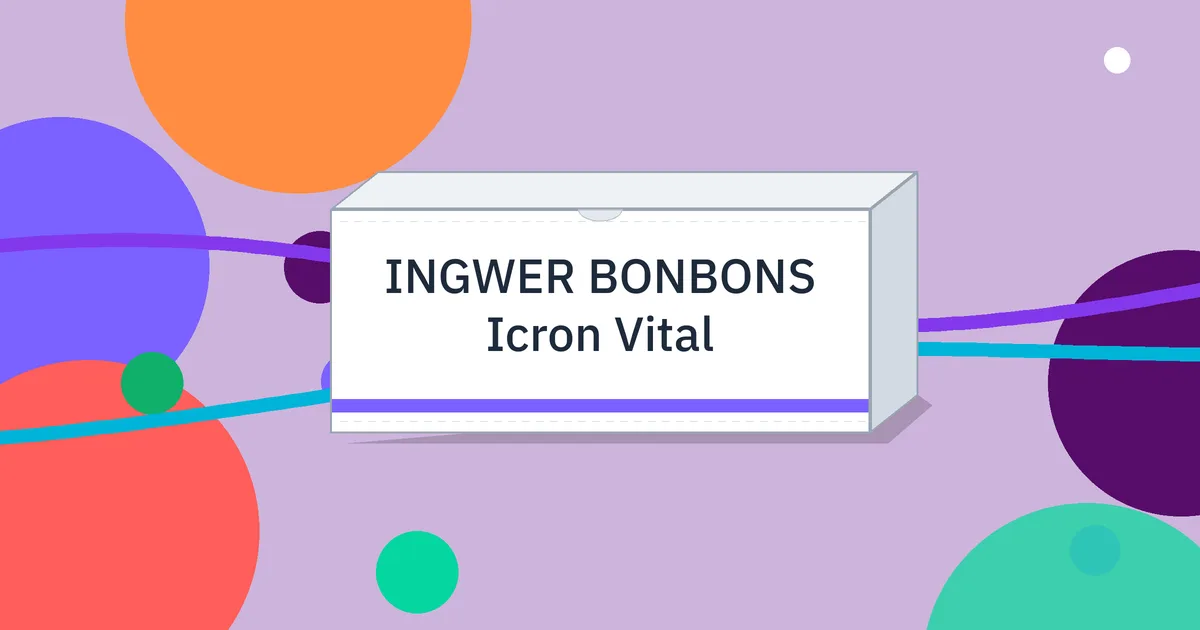 Symbolbild: Packung mit der Aufschrift INGWER BONBONS Icron Vital (PZN 09493659) – Verfügbarkeit und Bezug in Apotheken in Frankfurt am Main