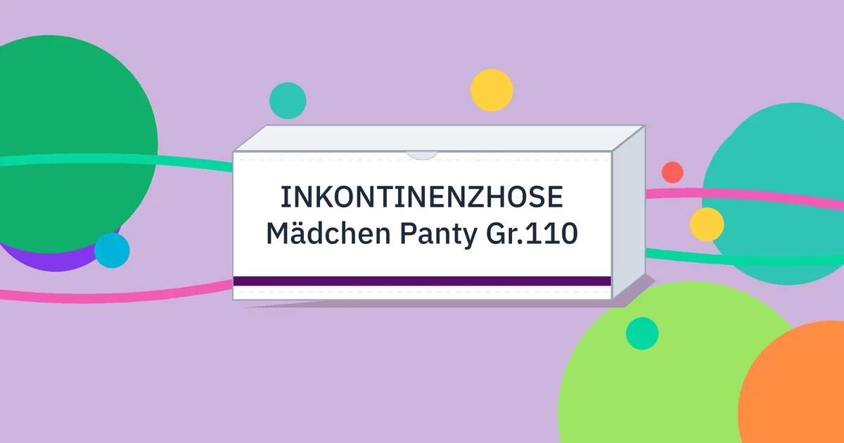 Symbolbild: Packung mit der Aufschrift INKONTINENZHOSE Mädchen Panty Gr.110 (PZN 03478742) – Verfügbarkeit und Bezug in Apotheken in Frankfurt am Main