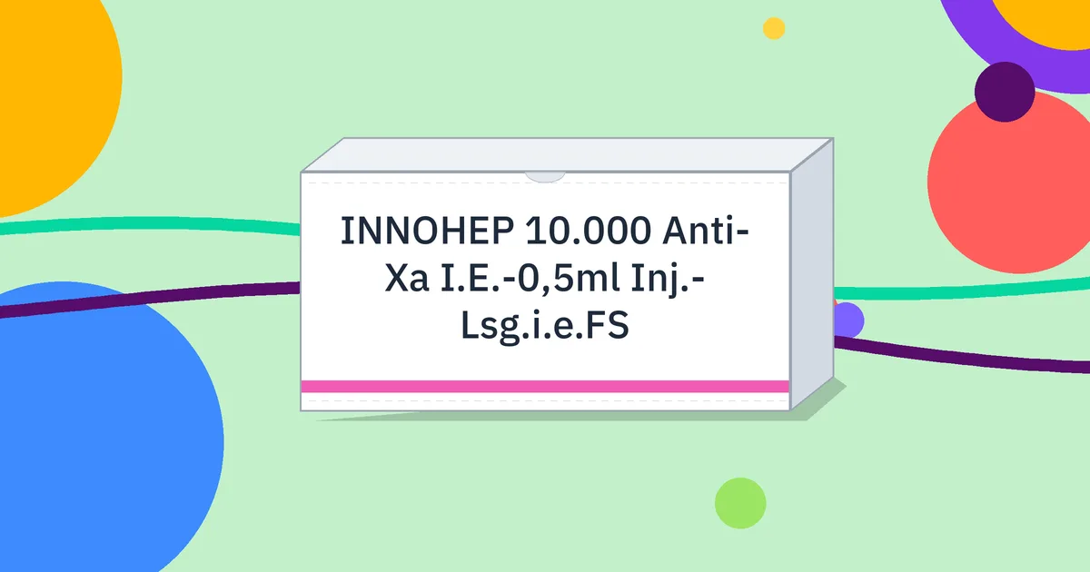 Symbolbild: Packung mit der Aufschrift INNOHEP 10.000 Anti-Xa I.E.-0,5ml Inj.-Lsg.i.e.FS (PZN 17416650) – Verfügbarkeit und Bezug in Apotheken in Frankfurt am Main