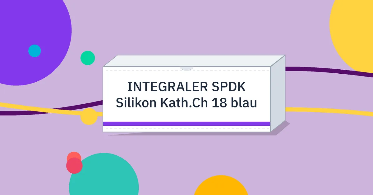 Symbolbild: Packung mit der Aufschrift INTEGRALER SPDK Silikon Kath.Ch 18 blau (PZN 16825145) – Verfügbarkeit und Bezug in Apotheken in Frankfurt am Main