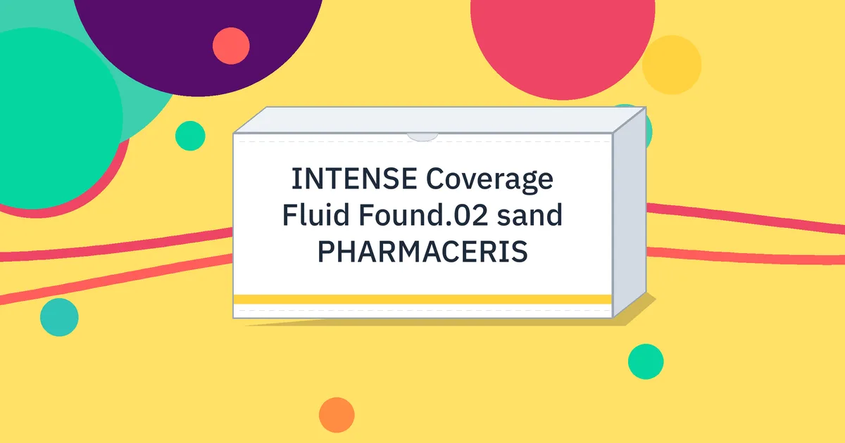 Symbolbild: Packung mit der Aufschrift INTENSE Coverage Fluid Found.02 sand PHARMACERIS (PZN 16390871) – Verfügbarkeit und Bezug in Apotheken in Frankfurt am Main