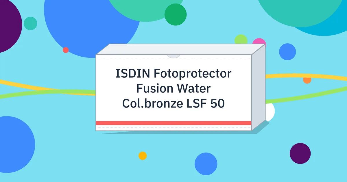 Symbolbild: Packung mit der Aufschrift ISDIN Fotoprotector Fusion Water Col.bronze LSF 50 (PZN 17618402) – Verfügbarkeit und Bezug in Apotheken in Frankfurt am Main