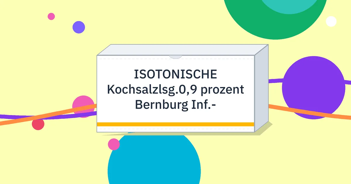 Symbolbild: Packung mit der Aufschrift ISOTONISCHE Kochsalzlsg.0,9 prozent Bernburg Inf.- (PZN 09289835) – Verfügbarkeit und Bezug in Apotheken in Frankfurt am Main
