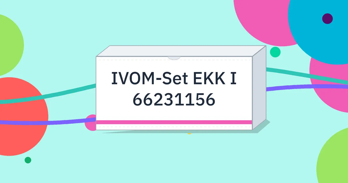 Symbolbild: Packung mit der Aufschrift IVOM-Set EKK I 66231156 (PZN 20207832) – Verfügbarkeit und Bezug in Apotheken in Frankfurt am Main
