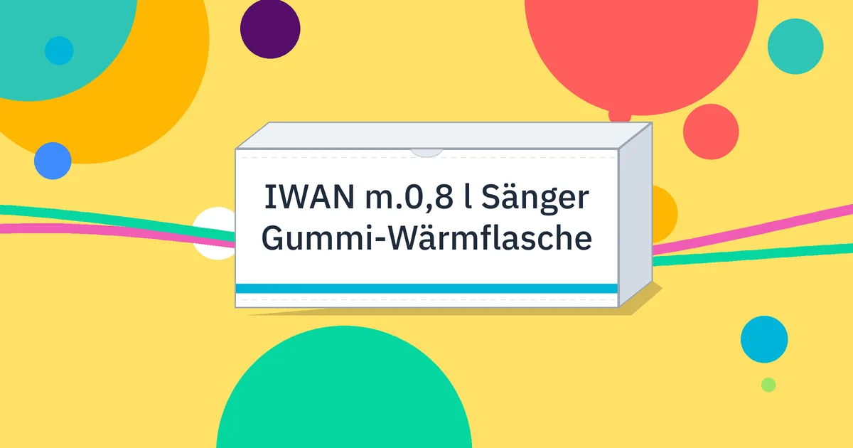 Symbolbild: Packung mit der Aufschrift IWAN m.0,8 l Sänger Gummi-Wärmflasche (PZN 11310459) – Verfügbarkeit und Bezug in Apotheken in Frankfurt am Main