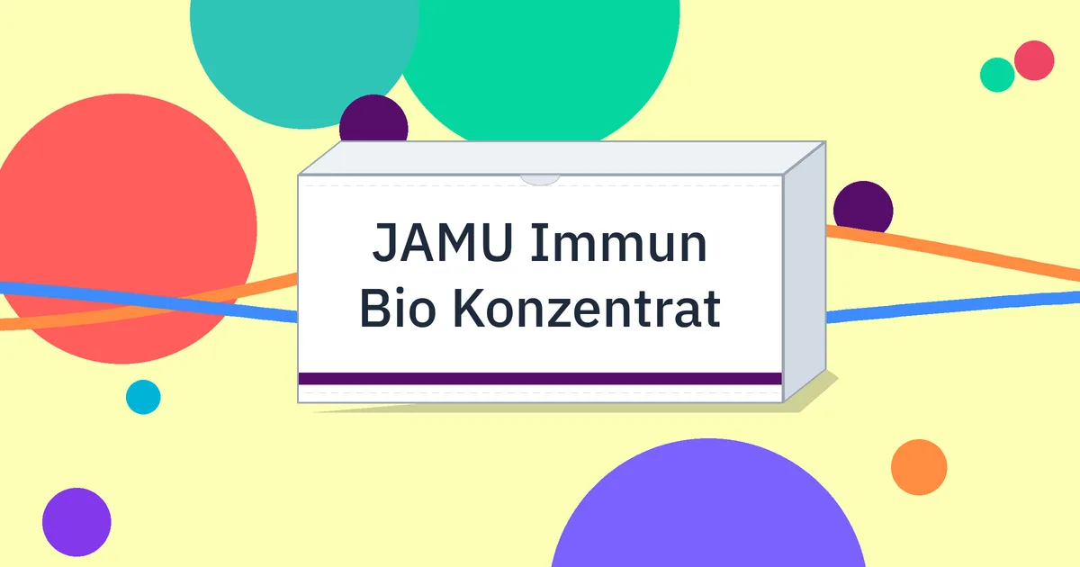 Symbolbild: Packung mit der Aufschrift JAMU Immun Bio Konzentrat (PZN 17416118) – Verfügbarkeit und Bezug in Apotheken in Frankfurt am Main