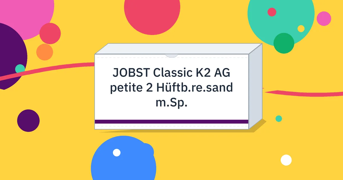 Symbolbild: Packung mit der Aufschrift JOBST Classic K2 AG petite 2 Hüftb.re.sand m.Sp. (PZN 13065426) – Verfügbarkeit und Bezug in Apotheken in Frankfurt am Main
