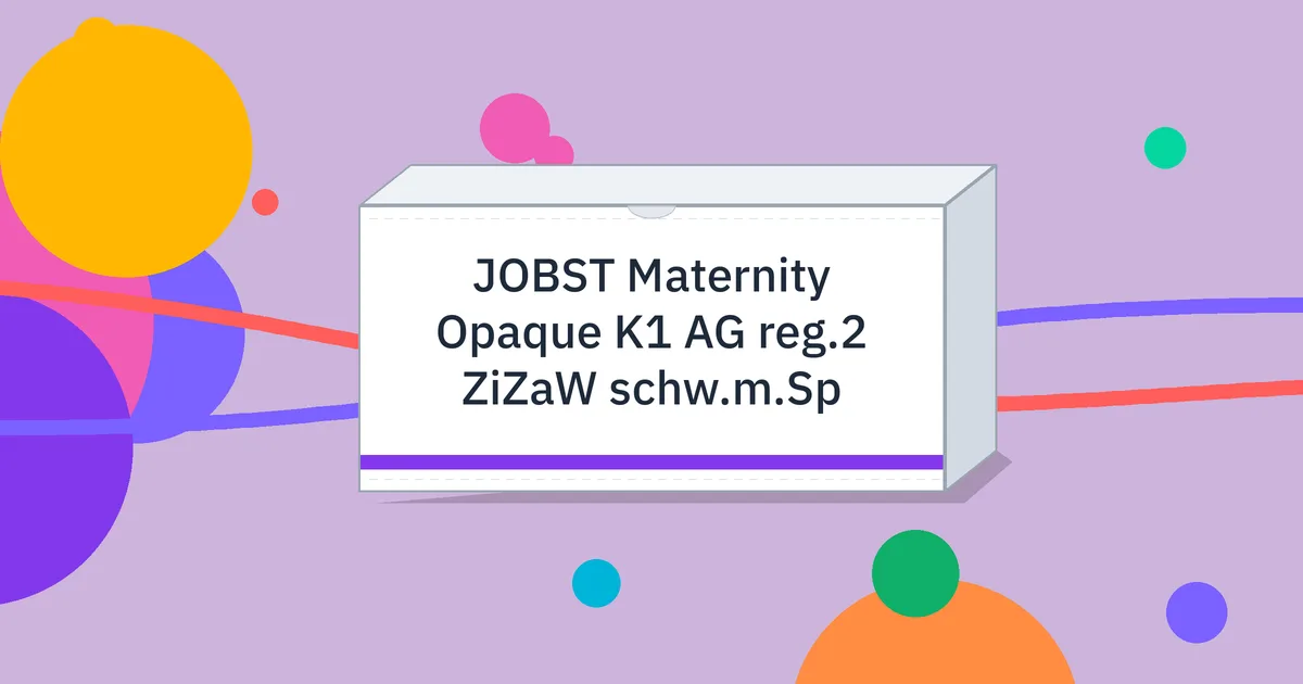 Symbolbild: Packung mit der Aufschrift JOBST Maternity Opaque K1 AG reg.2 ZiZaW schw.m.Sp (PZN 15852430) – Verfügbarkeit und Bezug in Apotheken in Frankfurt am Main