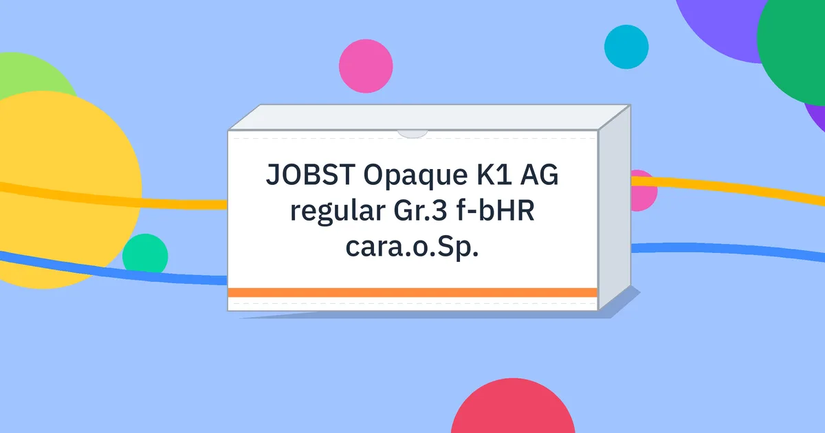 Symbolbild: Packung mit der Aufschrift JOBST Opaque K1 AG regular Gr.3 f-bHR cara.o.Sp. (PZN 13160461) – Verfügbarkeit und Bezug in Apotheken in Frankfurt am Main
