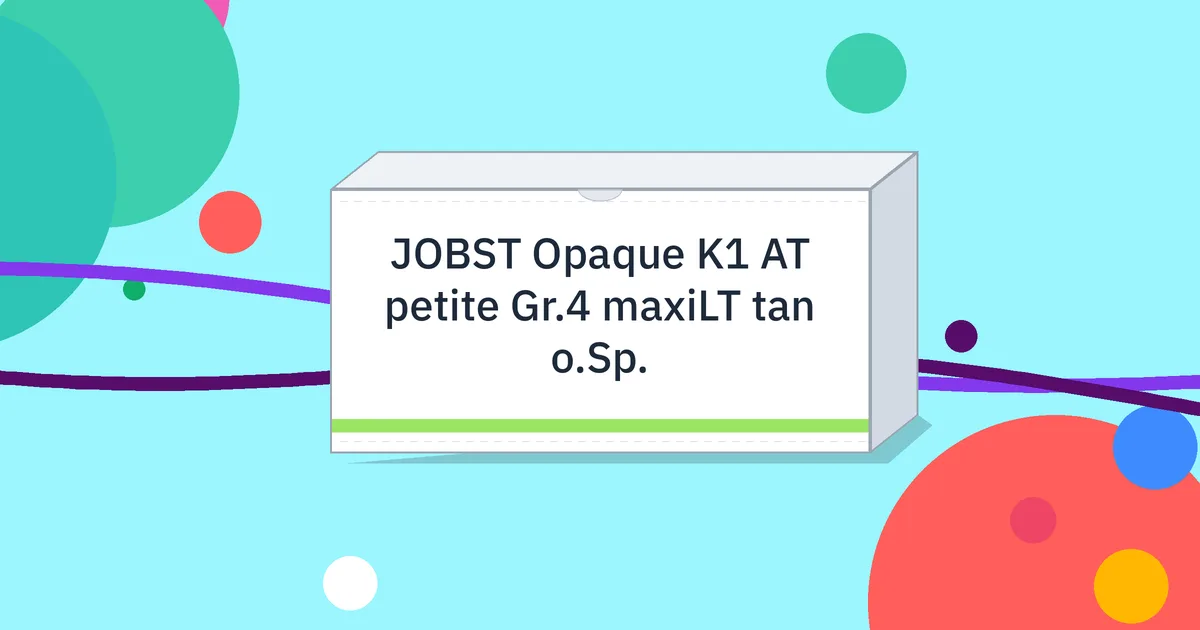Symbolbild: Packung mit der Aufschrift JOBST Opaque K1 AT petite Gr.4 maxiLT tan o.Sp. (PZN 16276632) – Verfügbarkeit und Bezug in Apotheken in Frankfurt am Main