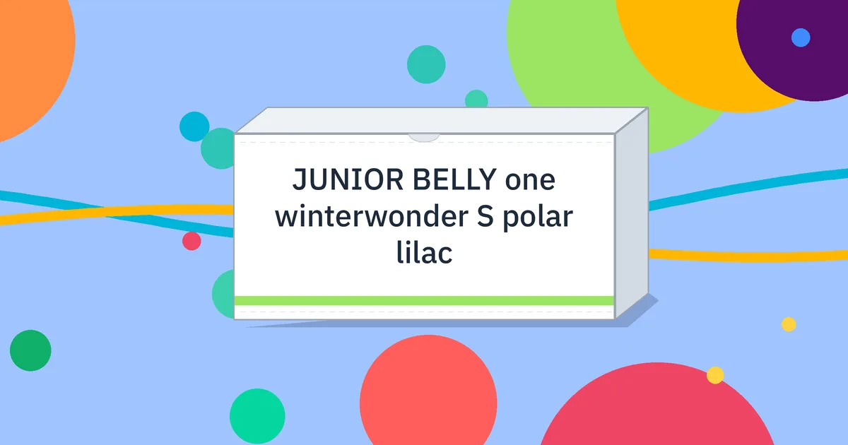 Symbolbild: Packung mit der Aufschrift JUNIOR BELLY one winterwonder S polar lilac (PZN 13888955) – Verfügbarkeit und Bezug in Apotheken in Frankfurt am Main