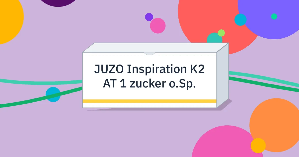 Symbolbild: Packung mit der Aufschrift JUZO Inspiration K2 AT 1 zucker o.Sp. (PZN 14926043) – Verfügbarkeit und Bezug in Apotheken in Frankfurt am Main