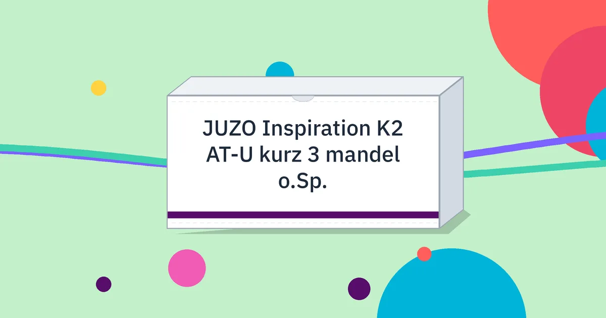Symbolbild: Packung mit der Aufschrift JUZO Inspiration K2 AT-U kurz 3 mandel o.Sp. (PZN 14928993) – Verfügbarkeit und Bezug in Apotheken in Frankfurt am Main